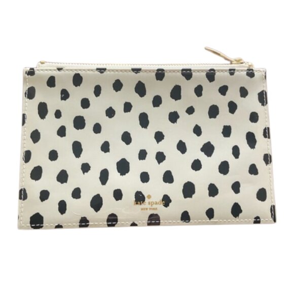 kate spade | Bags | Kate Spade Blackwhite Spotted Animal Print Zipper ...